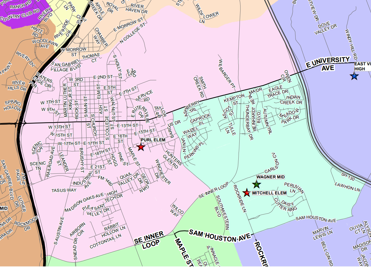 New Georgetown ISD attendance zones for elementary, middle schools ...